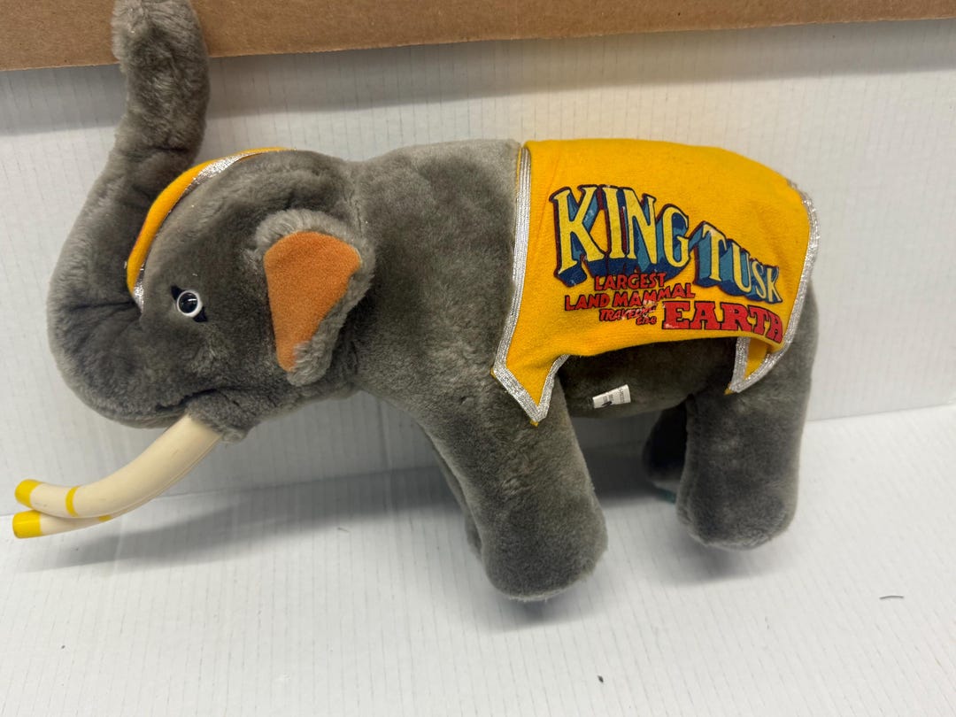 King Tusk Plush Circus Elephant Toy Ringling Bros. Barnum & Bailey 1987 ...