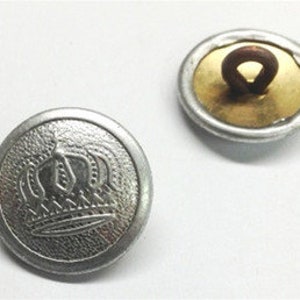 Rimmed Crown Buttons, Silver - 17mm (11/16") - Etsy