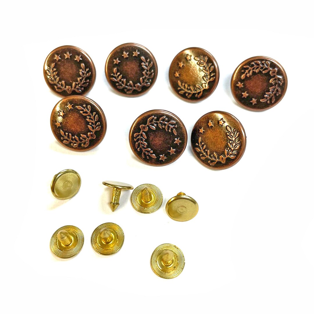 Dritz No Sew Wreath and Stars Jean Buttons - Pack of 7 - Etsy