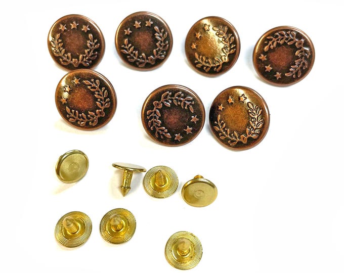 Dritz No Sew Wreath and Stars Jean Buttons - Pack of 7 - Etsy
