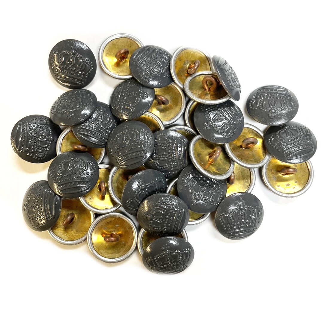 Crown Buttons, Gray - 22mm (7/8") - Etsy
