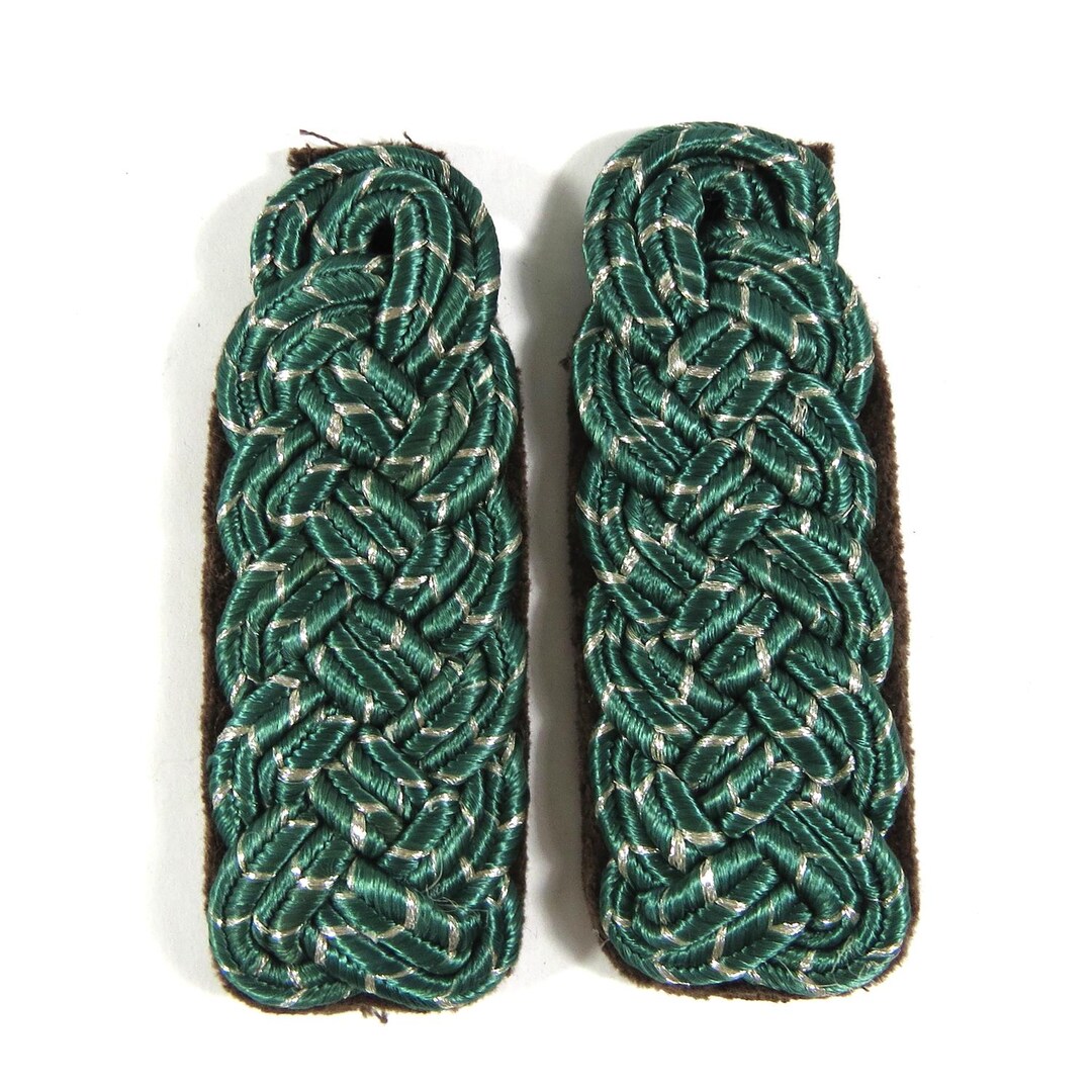 German Officer Style Shoulder Boards Green on Brown - Etsy