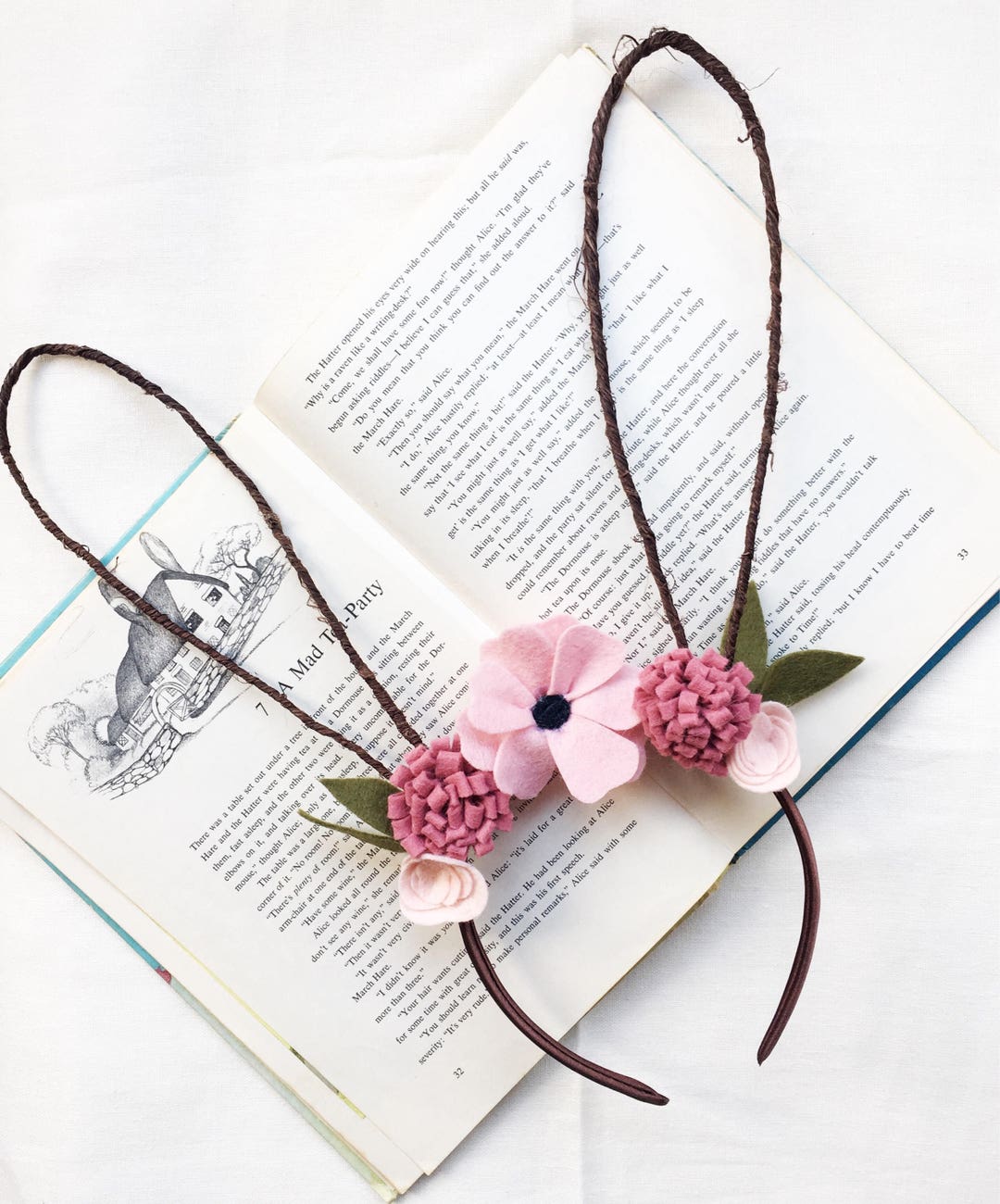 Bunny Ears Crown Headband - Easter Crown - Flower - Spring - Woodland ...