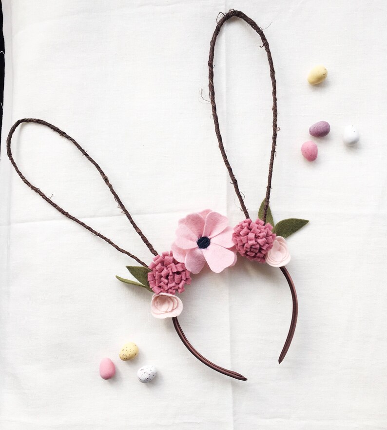 Bunny Ears Crown Headband Easter Crown Flower Spring - Etsy