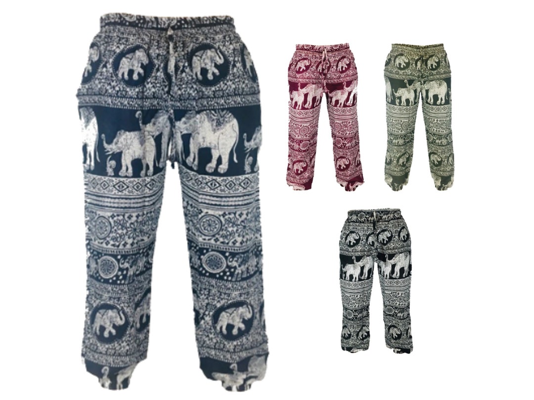LIGHTWEIGHT ELEPHANT PANTS - Unisex Freesize Stretchy Harem Yoga Summer ...