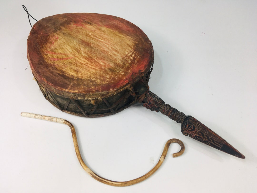 Beautiful Vintage Hand Crafted Himalayan Shaman Drum Dhyangro - Fully ...