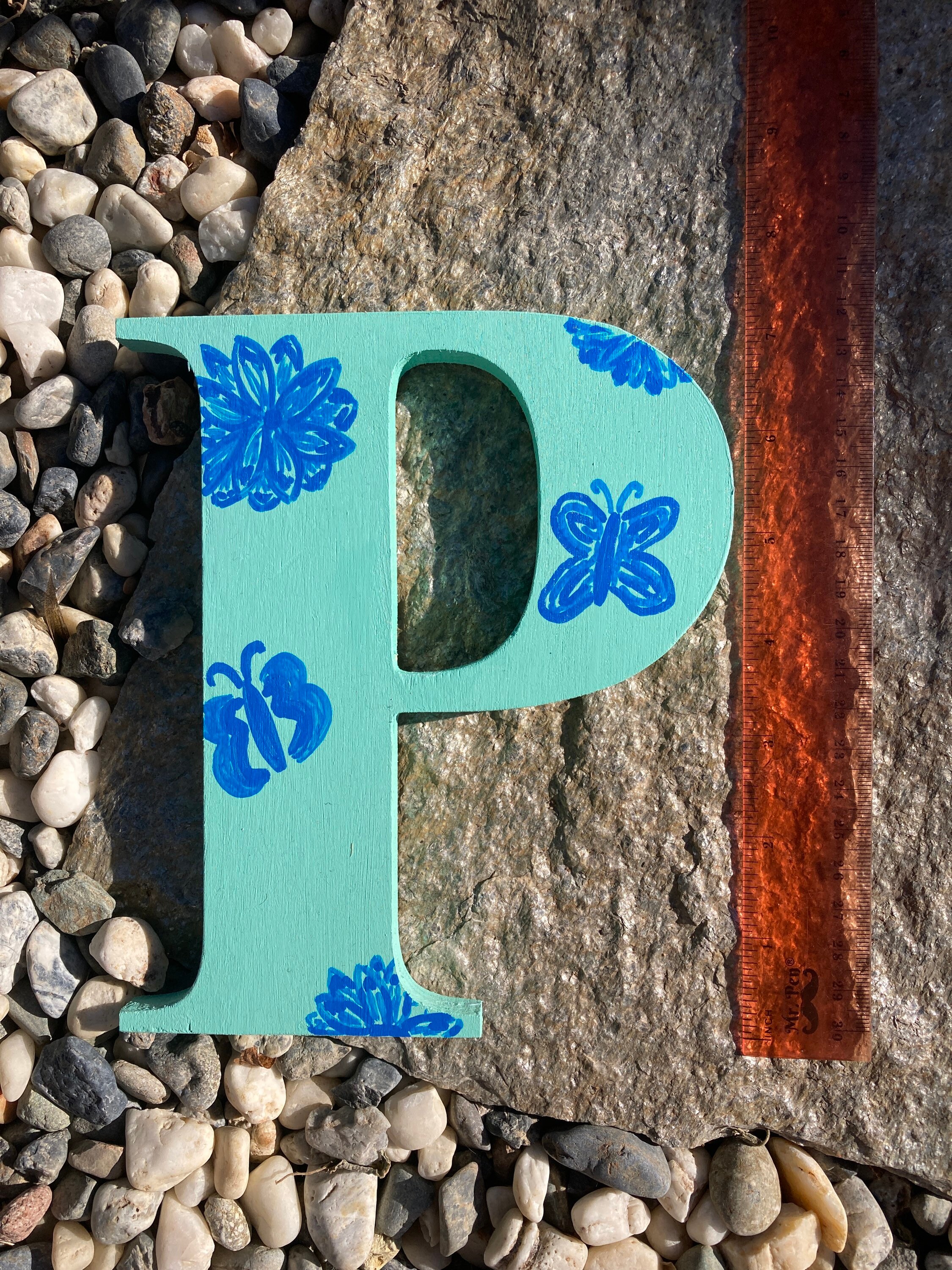 Sea Foam Green Letter P Wall Hanging hand Painted - Etsy