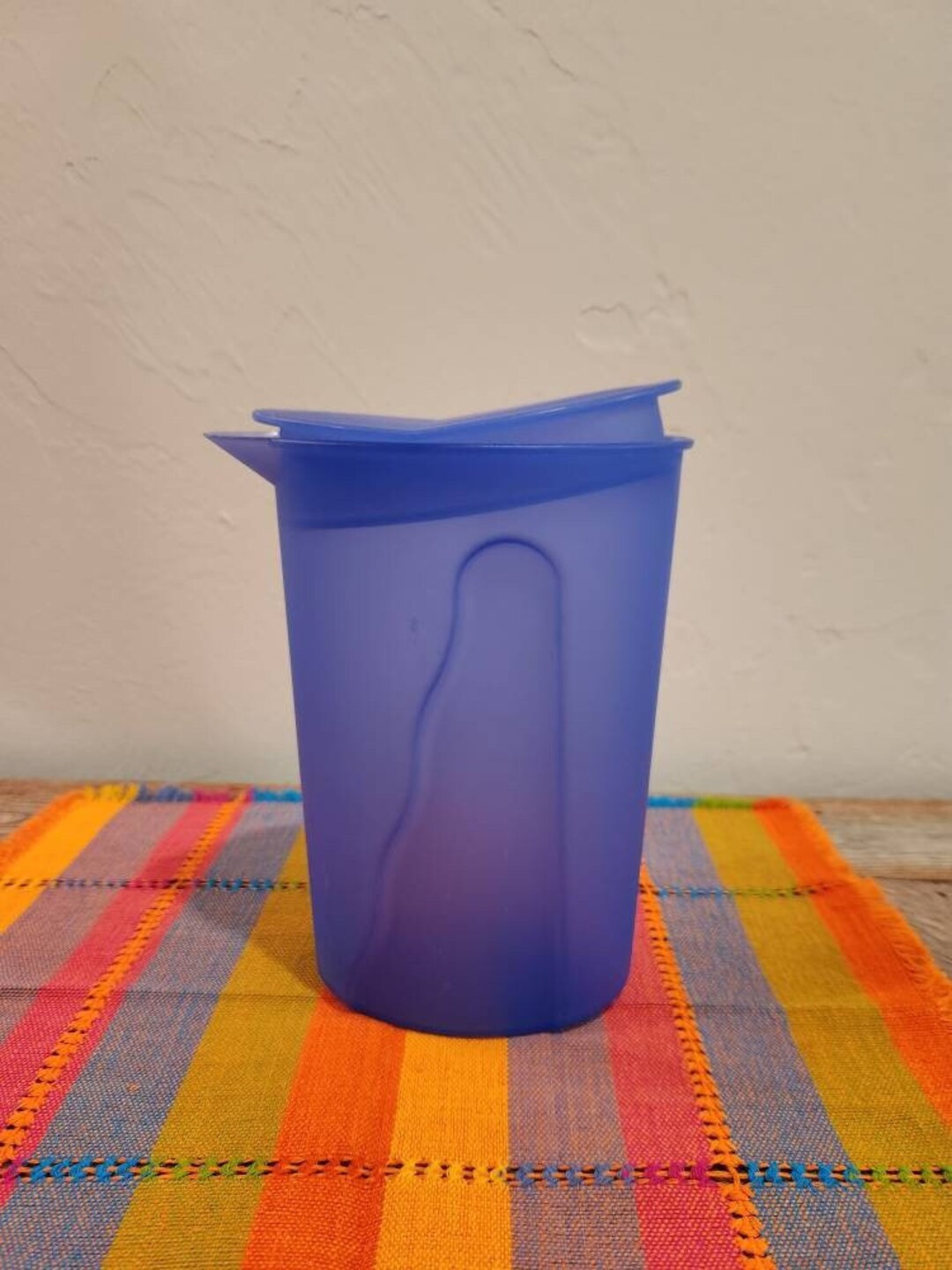 Tupperware Impressions Slimline Pitcher Cobalt Blue With Rocker Top 1 ...