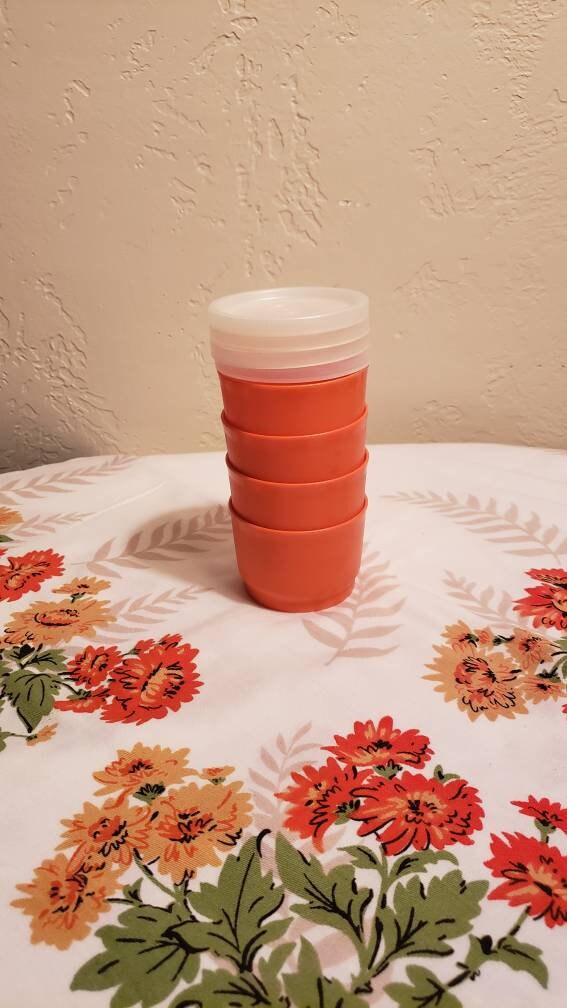 Vintage 1980's Tupperware Snack Cups With Lids 1229 Set - Etsy