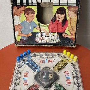 Vintage 1960's Pop-o-matic Trouble Board Game - Etsy