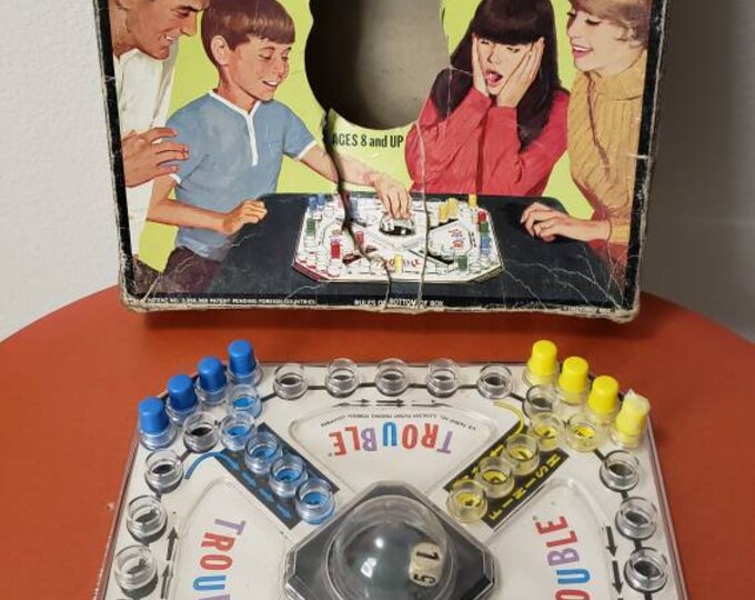 Vintage 1960's Pop-o-matic Trouble Board Game - Etsy