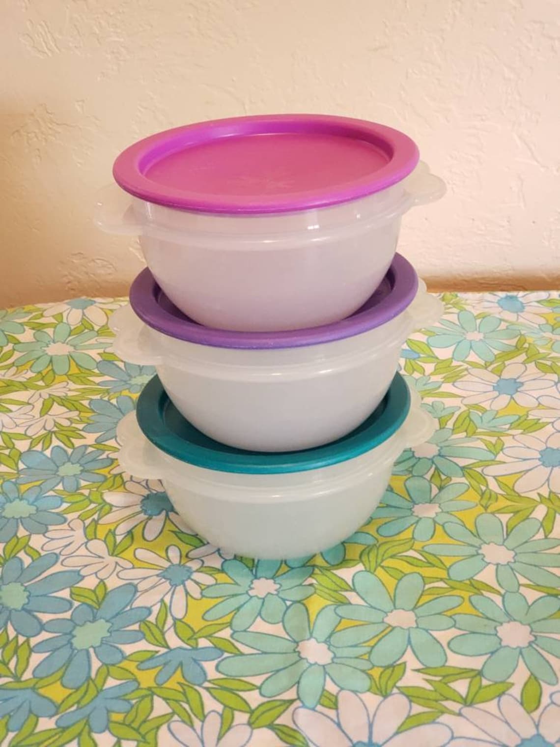 Vintage 1990's Tupperware One Touch Storage Bowls 16oz | Etsy