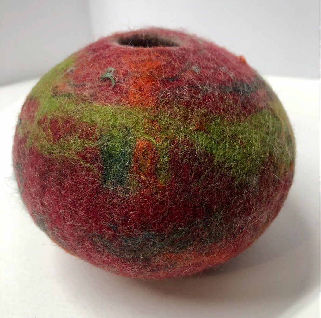 Fiber Wool Roving Vessel/pot/pod Inspired by Color & Texture 5x5x4 - Etsy