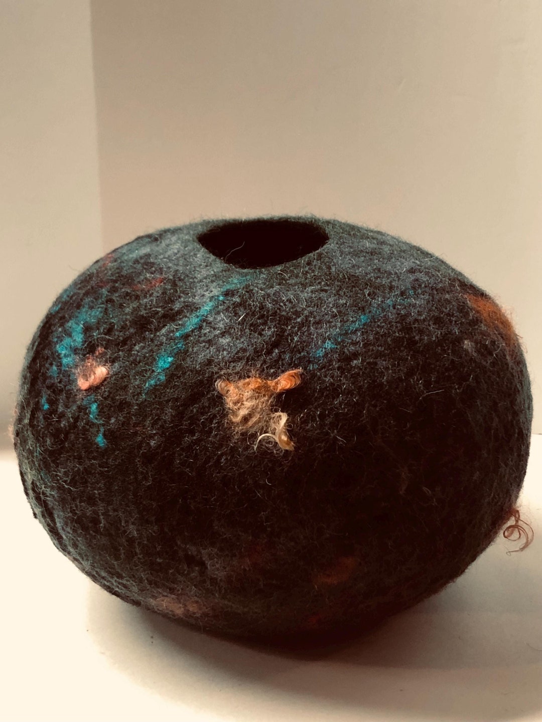 Large Fiber Wool Roving Vessel/pot/pod Inspired by Color & Texture 8 ...