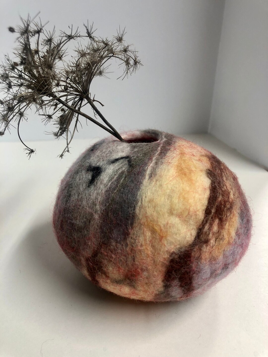 Small Fiber Wool Roving Vessel/pot/pod With a Landscape Inspiration - Etsy