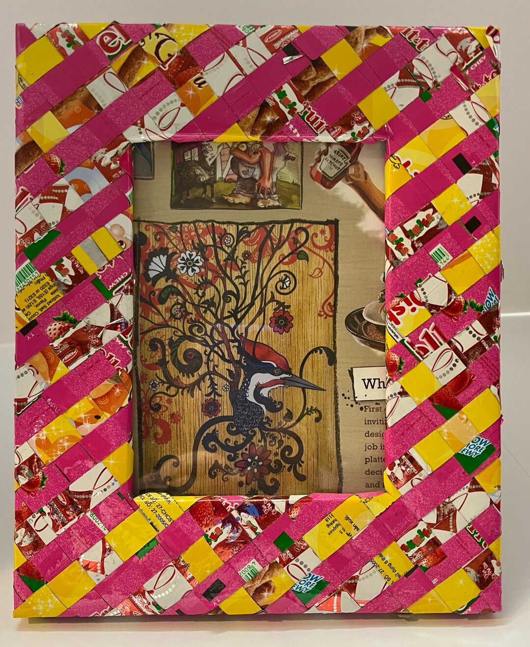 Recycled Wrapper Frame 8x10 | 4.5x6 Opening - Etsy