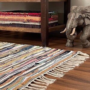 4 X 6 Ft - Cotton Handwoven Rag Rug,home Decor,chindi,dinning,wall Art ...