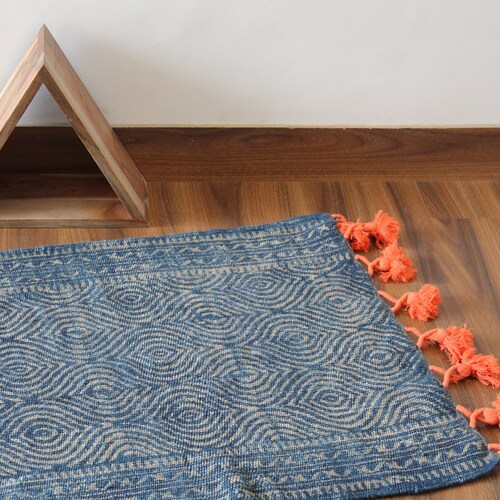 Handwoven Handmade Indigo Runner-rug Jute Runner Traditional - Etsy India