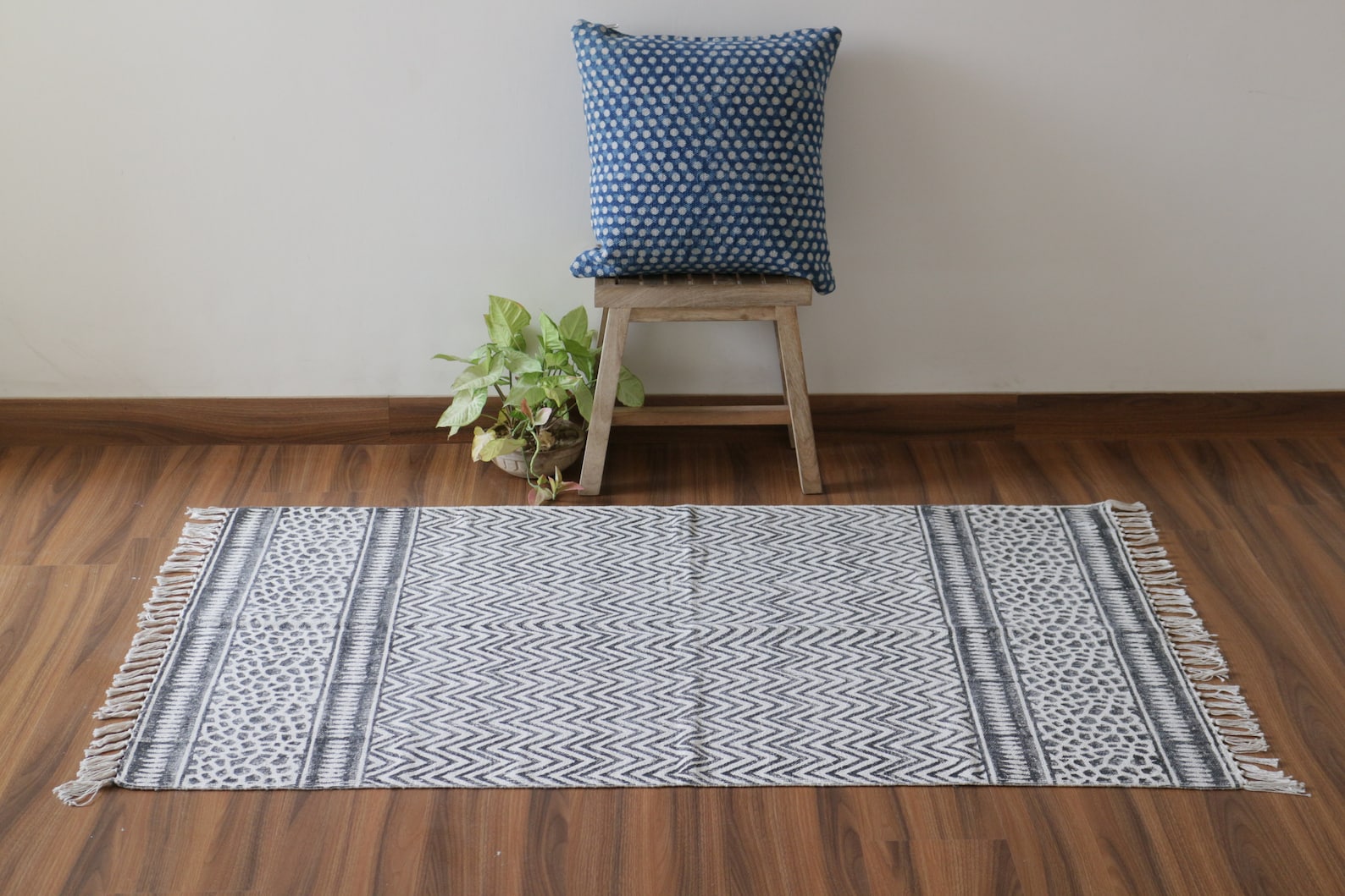 Handwoven Cotton Rug 3 X 5 Block Printed Rug Indian Rug - Etsy India