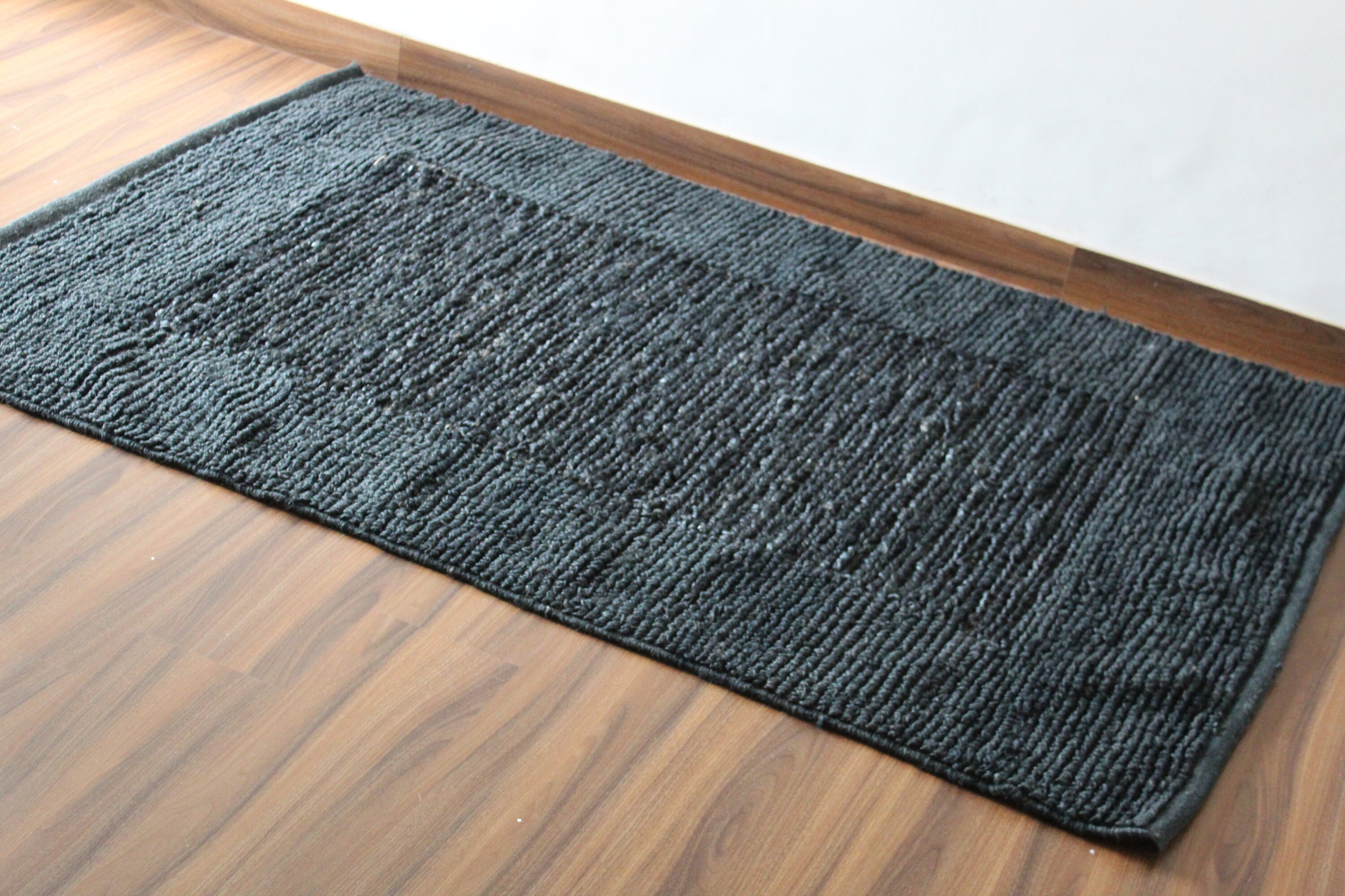 4 X 6 Handmade Hemp and Jute Rug Black Rug Dhurrie Fabric. | Etsy