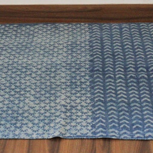 3 X 5 Handmade Hand-dyed Indigo Rug, White/indigo, Traditional Indian ...