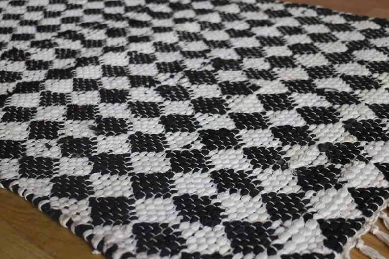 Handwoven Rag Rug Chindi Rug Zig Zag Geometric Pattern | Etsy