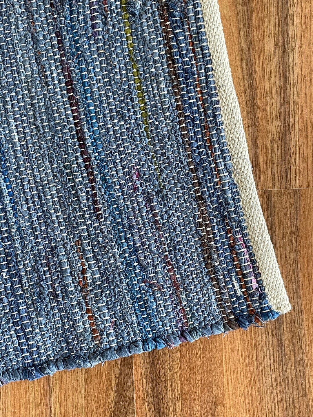 Handmade Rag Rug Mat, Small, Cotton, Chindi Dhurrie, Traditional Indian ...