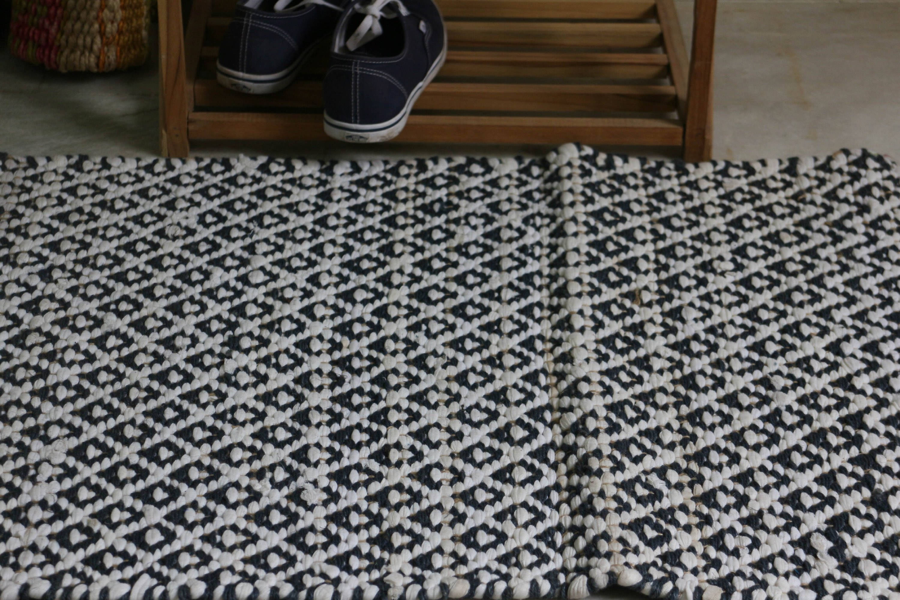 Handwoven Cotton Rag Rug Wall Hanging 2 X 3 Green and | Etsy