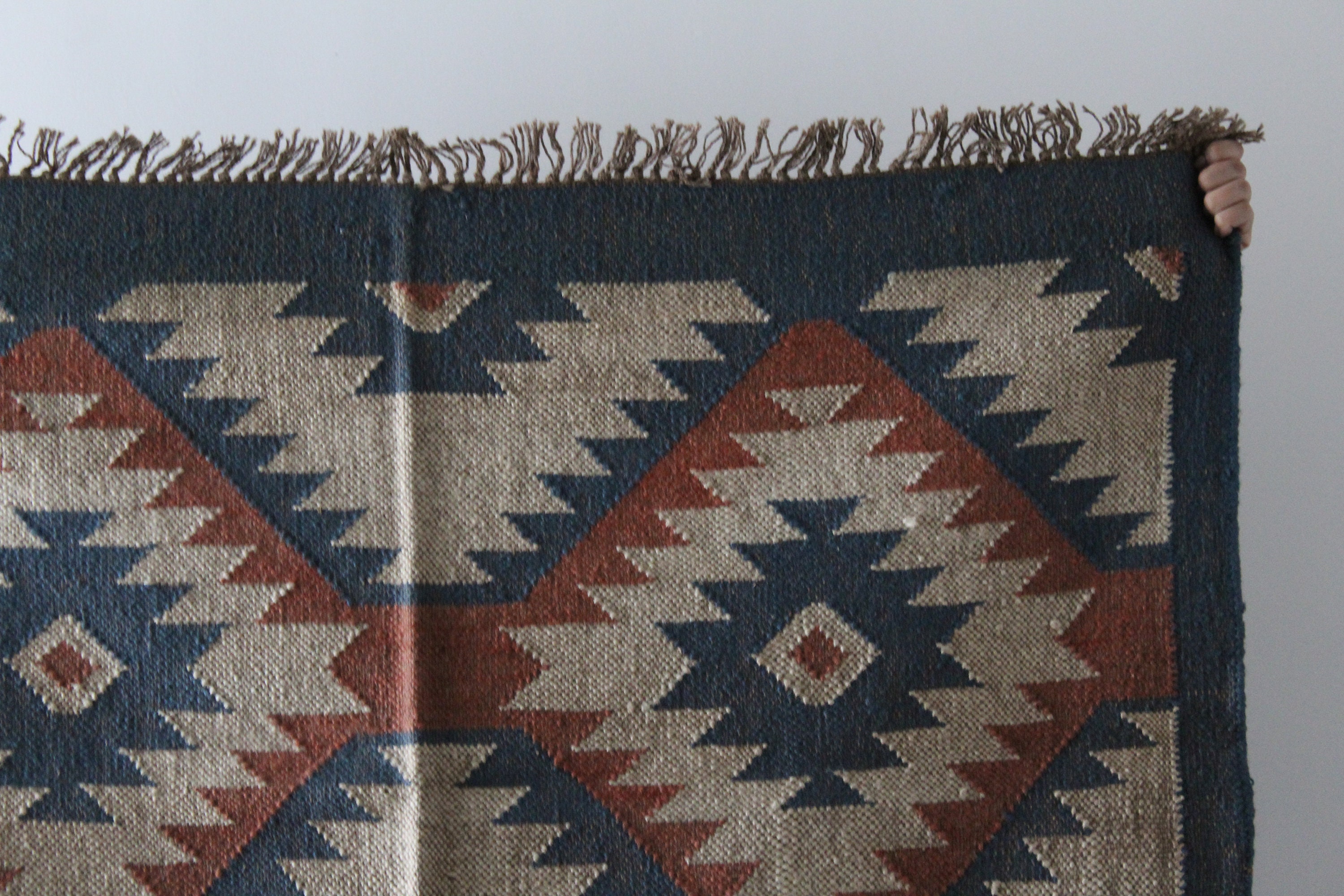 4 x 6 Handmade Wool and Jute Dhurrie Rug Kilim Rug Handmade | Etsy