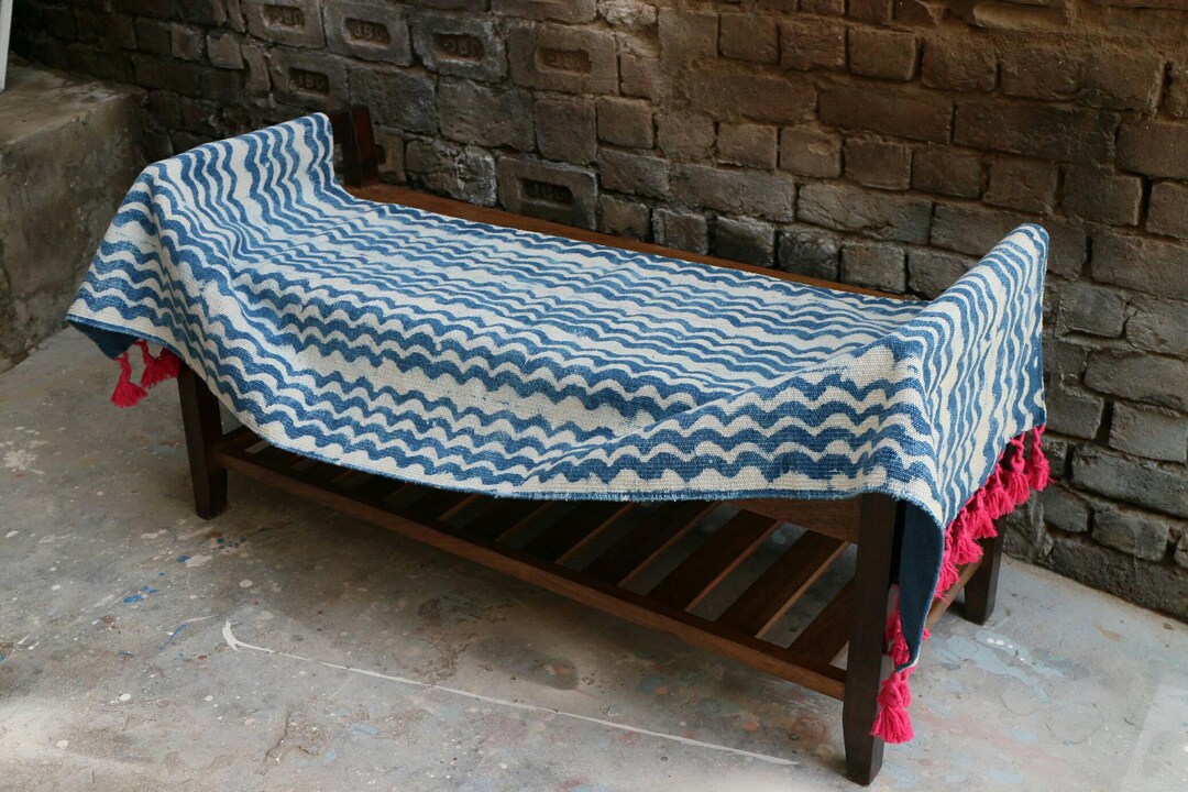 2 X 6 Handwoven Handmade Indigo Runner-rug, Traditional Indian, FREE ...