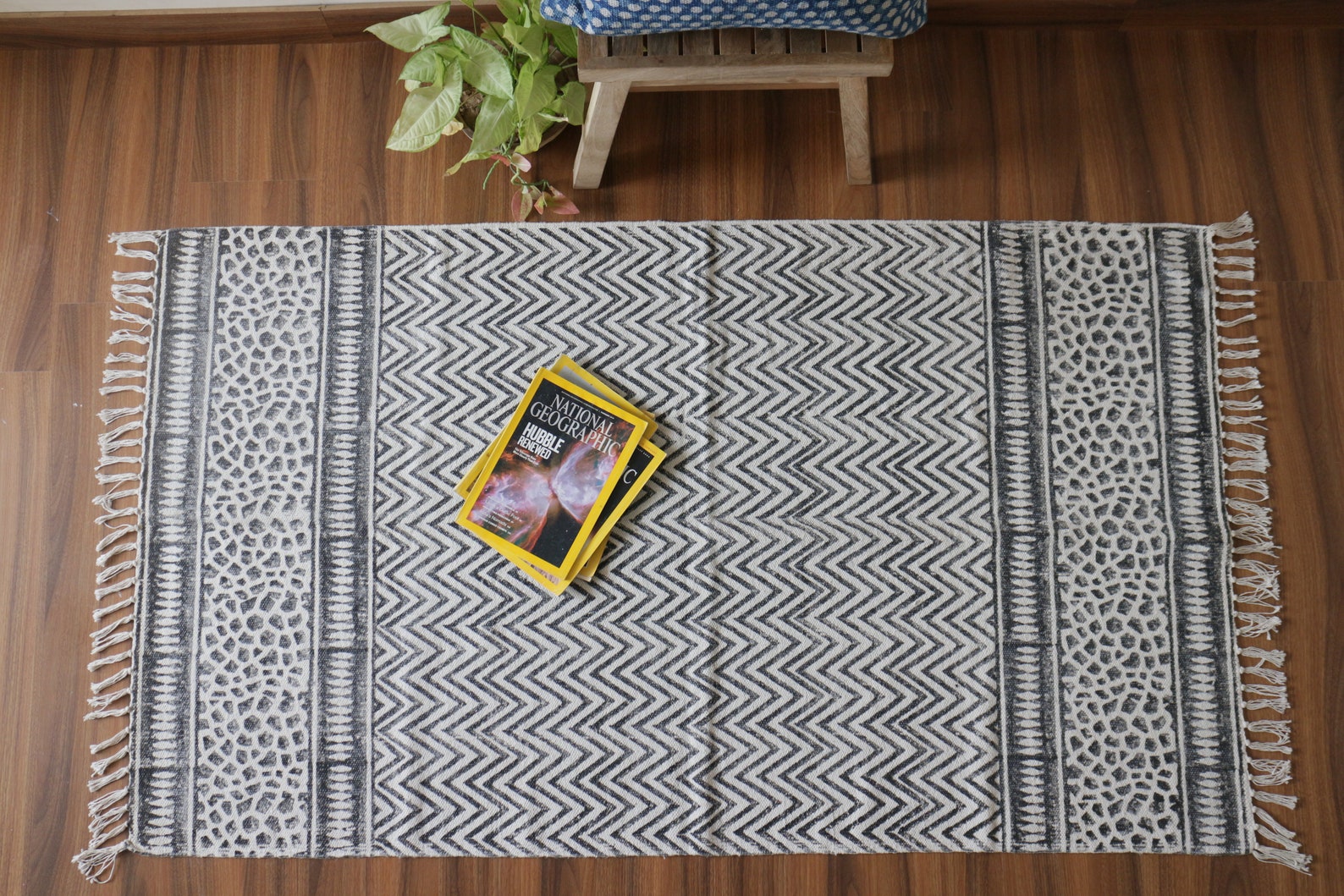 Handwoven Cotton Rug 3 X 5 Block Printed Rug Indian Rug - Etsy India