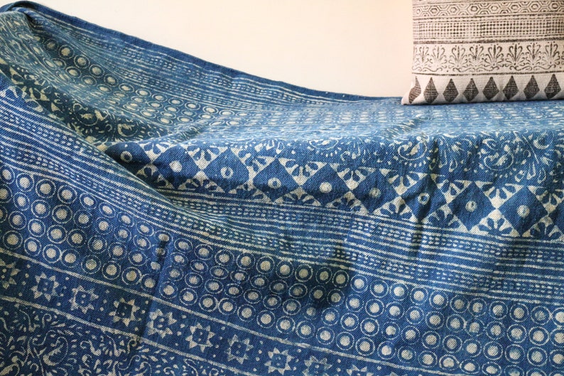 8 X 10 9 X 12 Handmade Hand-dyed Indigo Rug White/indigo - Etsy