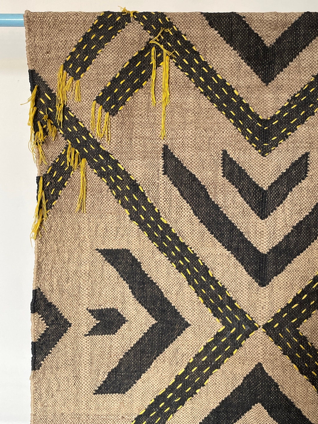 3 X 5 Ft-jute\wool Handmade Kilim Tapestry With Handwork, Home Decor ...