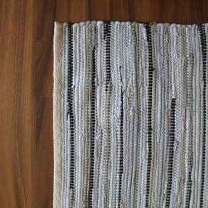 Rag Rug, Handmade, Blue/grey/white, Chindi Dhurrie, Traditional Indian ...