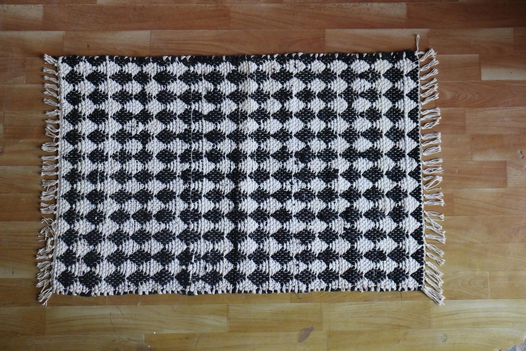 Handwoven Rag Rug Chindi Rug Zig Zag Geometric Pattern - Etsy