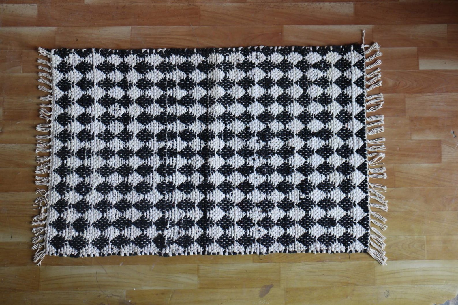 Handwoven Rag Rug Chindi Rug Zig Zag Geometric Pattern | Etsy