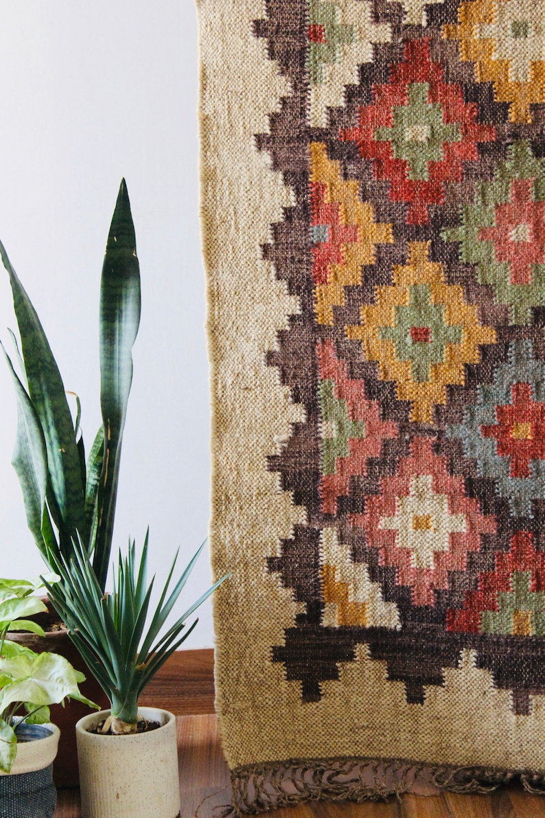 6 x 6 Jute Handwoven Kilim Runner Dhurrie Rug180 x 180 cm | Etsy