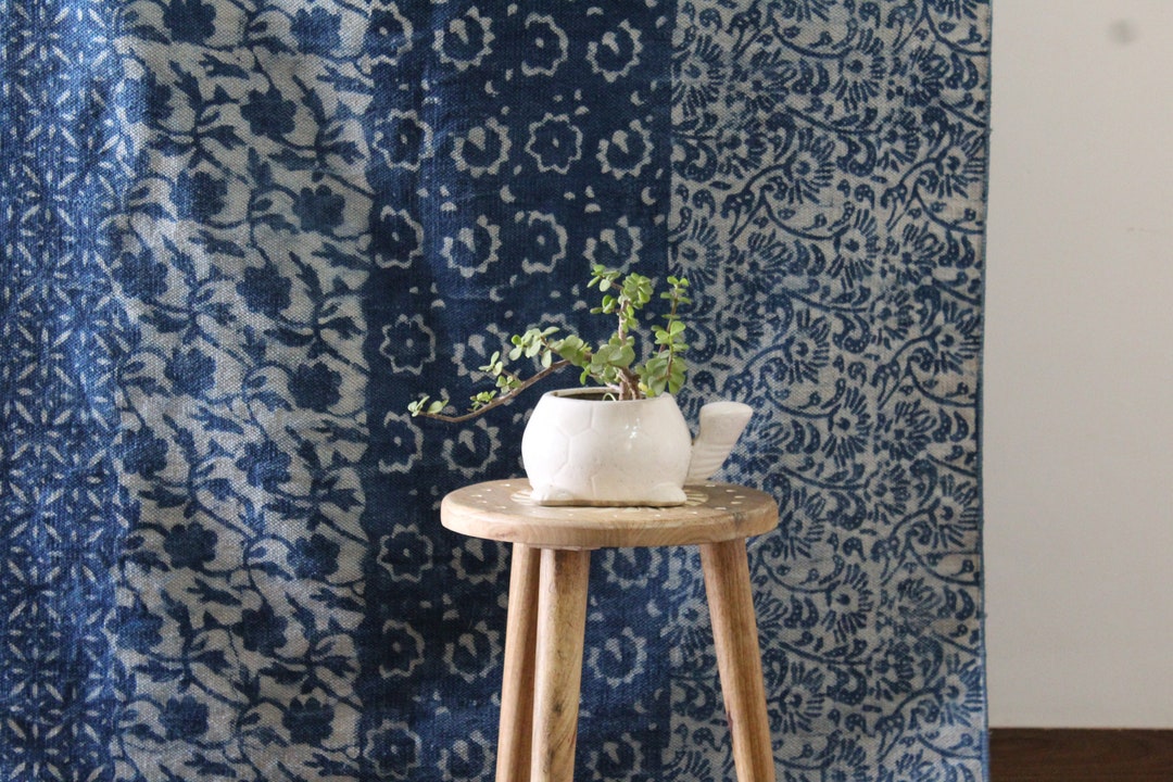 8 X 10 9 X 12 Handmade Hand-dyed Indigo Rug White/indigo - Etsy