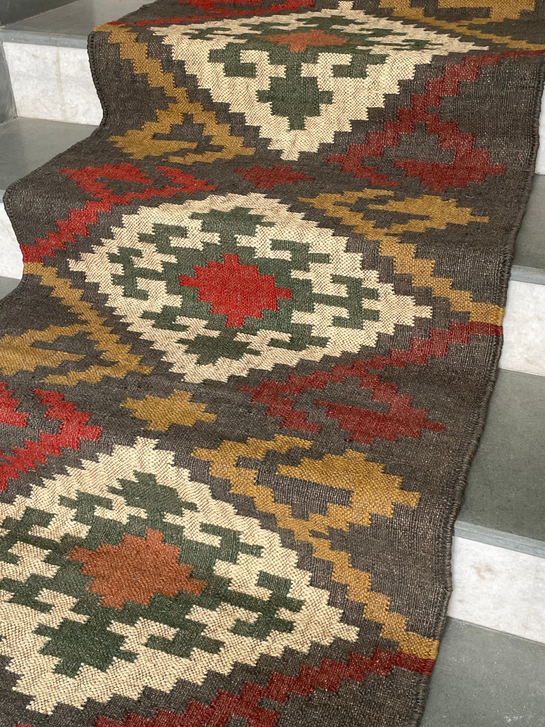 2.5 X 22 Ft Hand Woven Handmade Kilim Stair Runner Rug, Carpet Stair ...