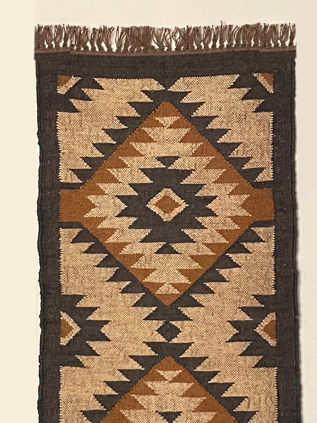 2 X 6 Ft-jutewool Handwoven Kilim Runner, Home Decor, Lobby, Gift, Bed ...