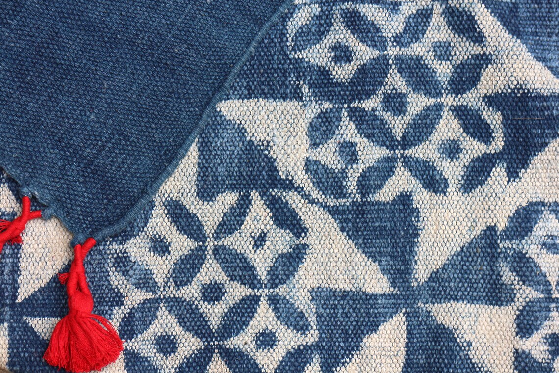 Handwoven Handmade Indigo Rug Natural Dye Small Rug 2 X 3 - Etsy