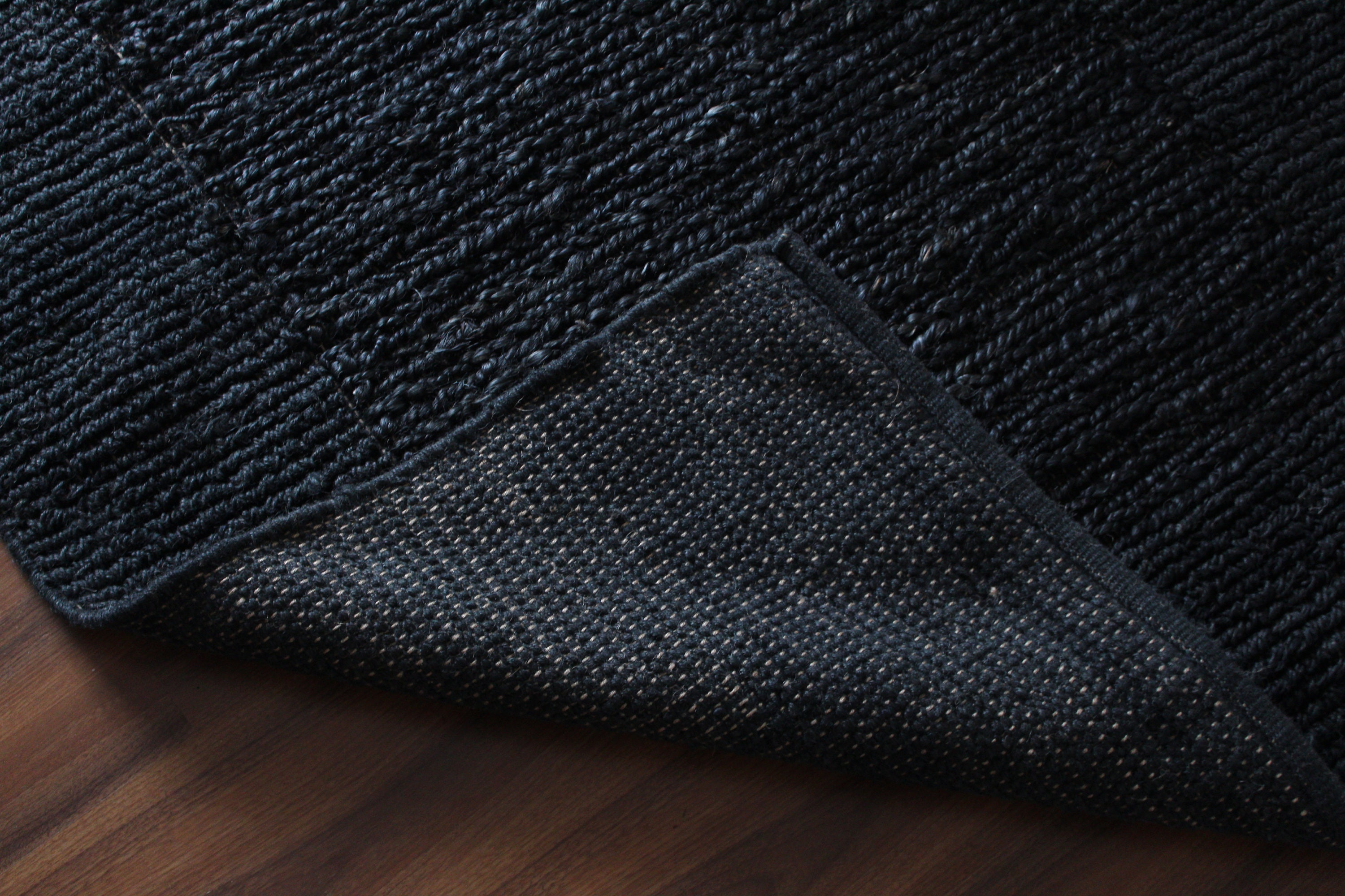 4 X 6 Handmade Hemp and Jute Rug Black Rug Dhurrie Fabric. | Etsy