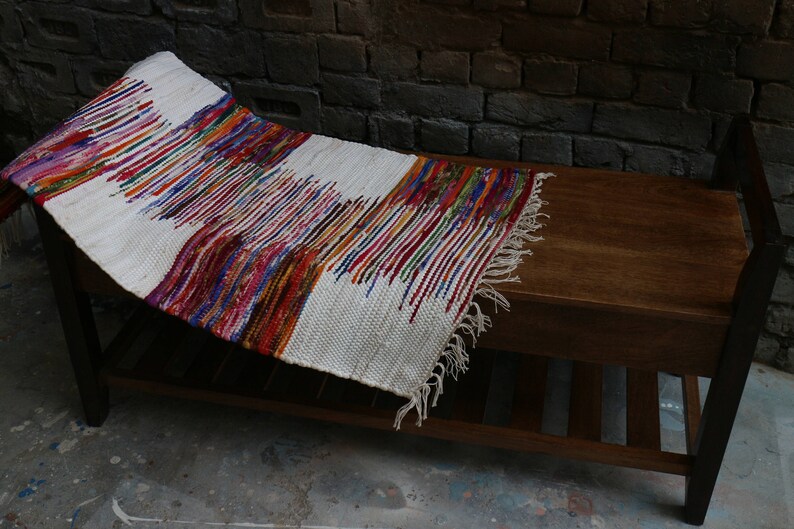 Handwoven Rag Rug Chindi Rug Zig Zag Geometric Pattern | Etsy