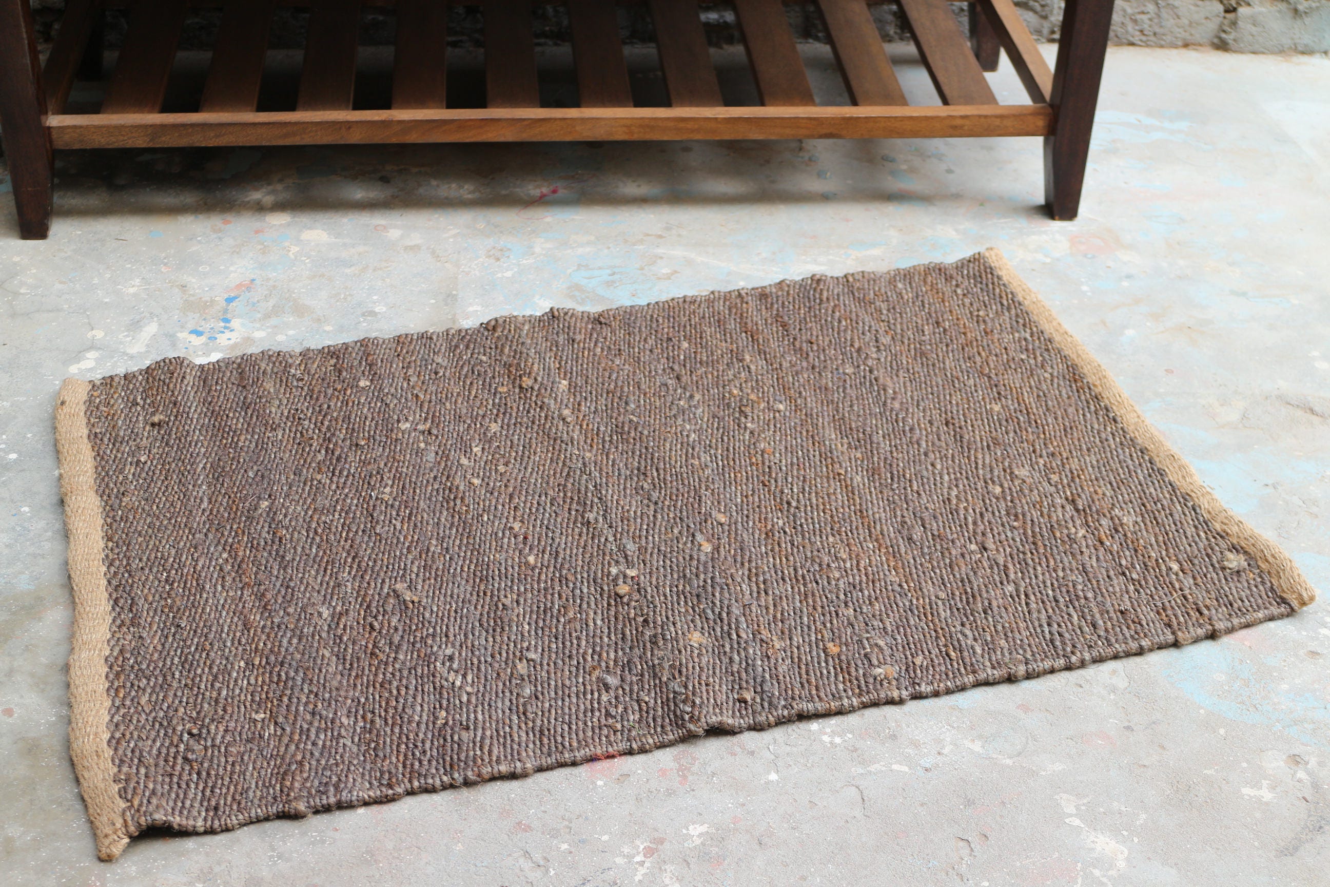 Hemp Rug Dhurrie Traditional Earthy Brown Natural Brown | Etsy