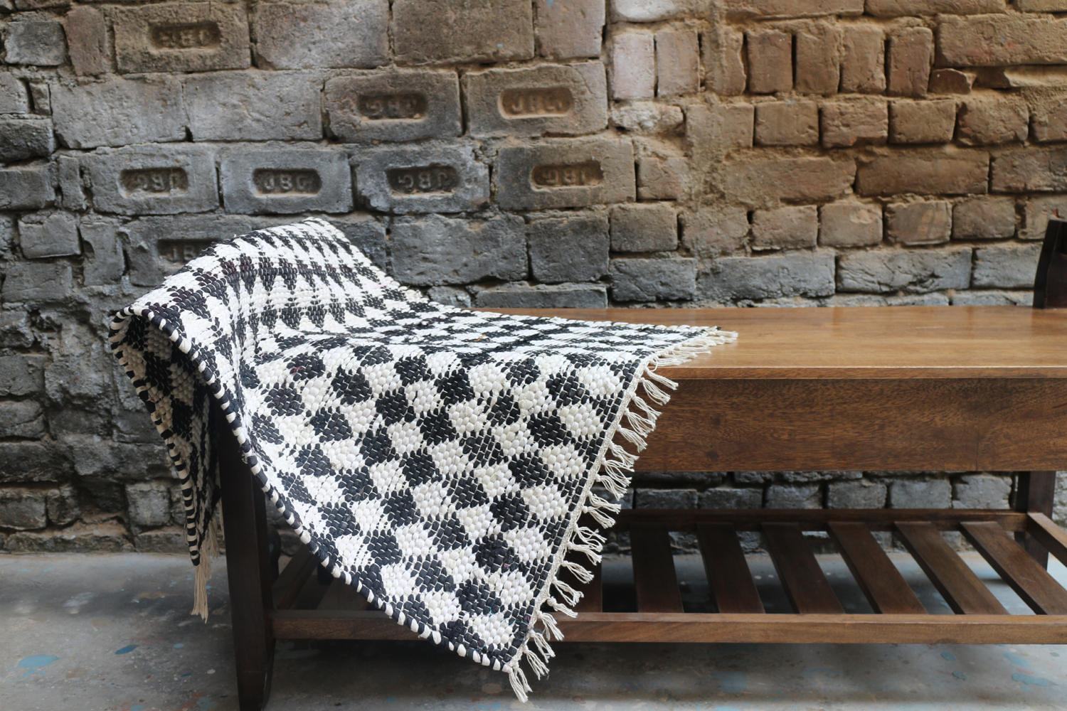 Handwoven Rag Rug Chindi Rug Zig Zag Geometric Pattern | Etsy