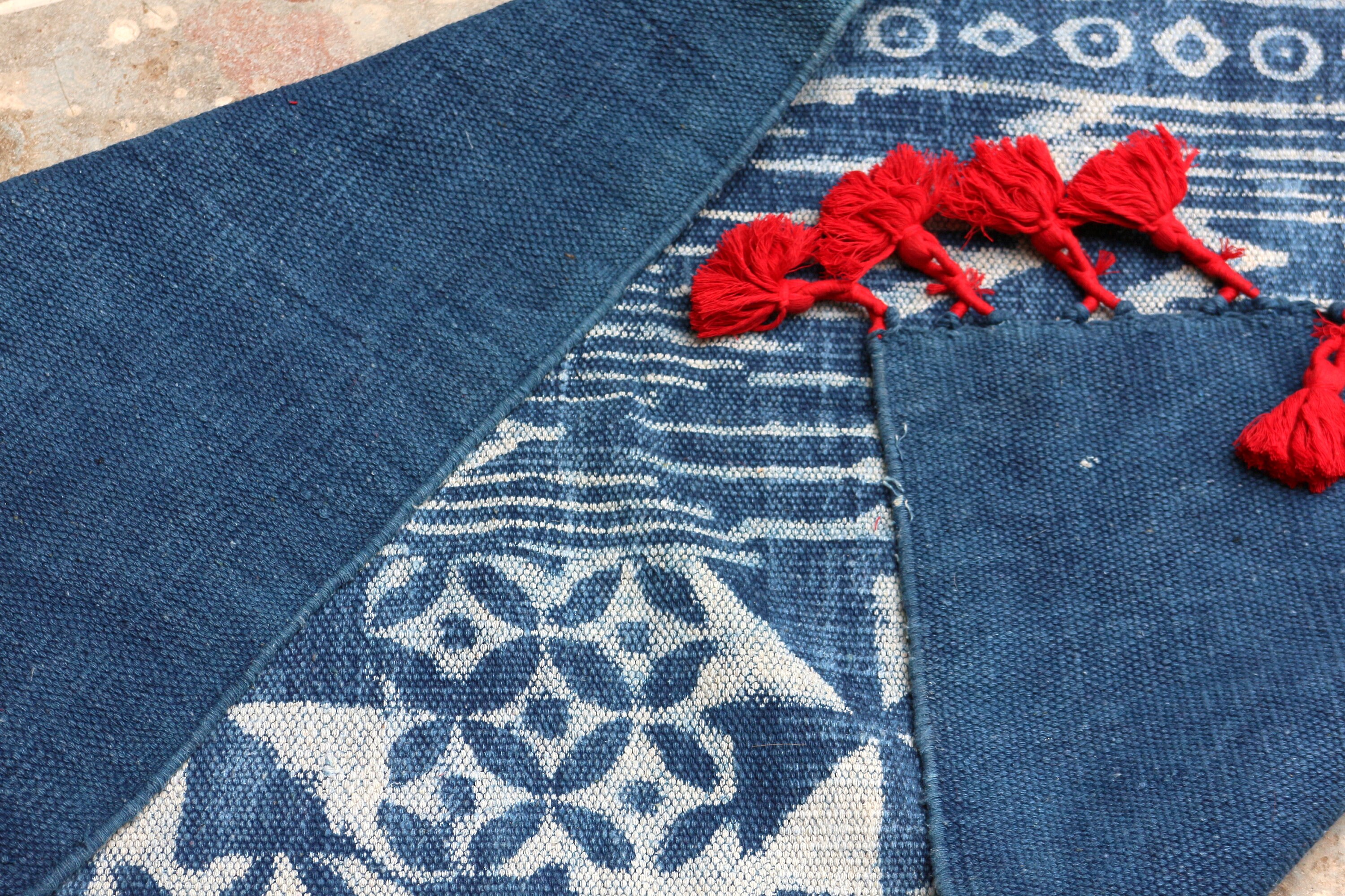 Handwoven Handmade Indigo Rug Natural Dye Small Rug 2 x 3 | Etsy