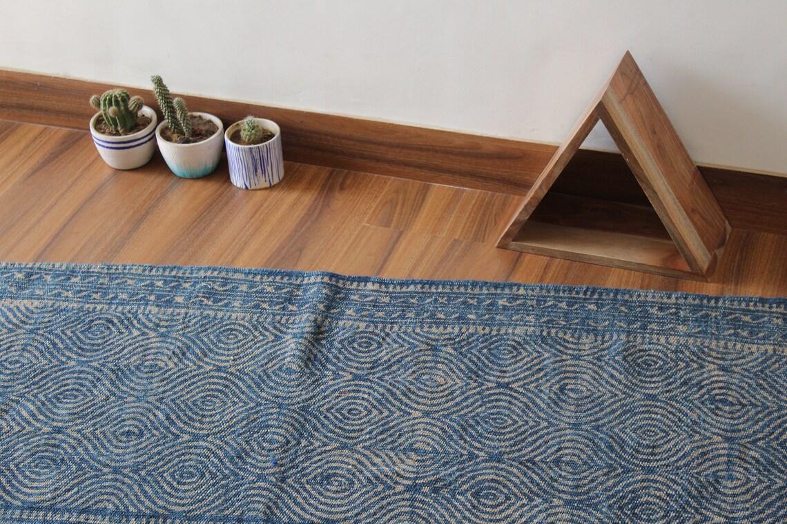 Handwoven Handmade Indigo Runner-rug Jute Runner Traditional - Etsy India