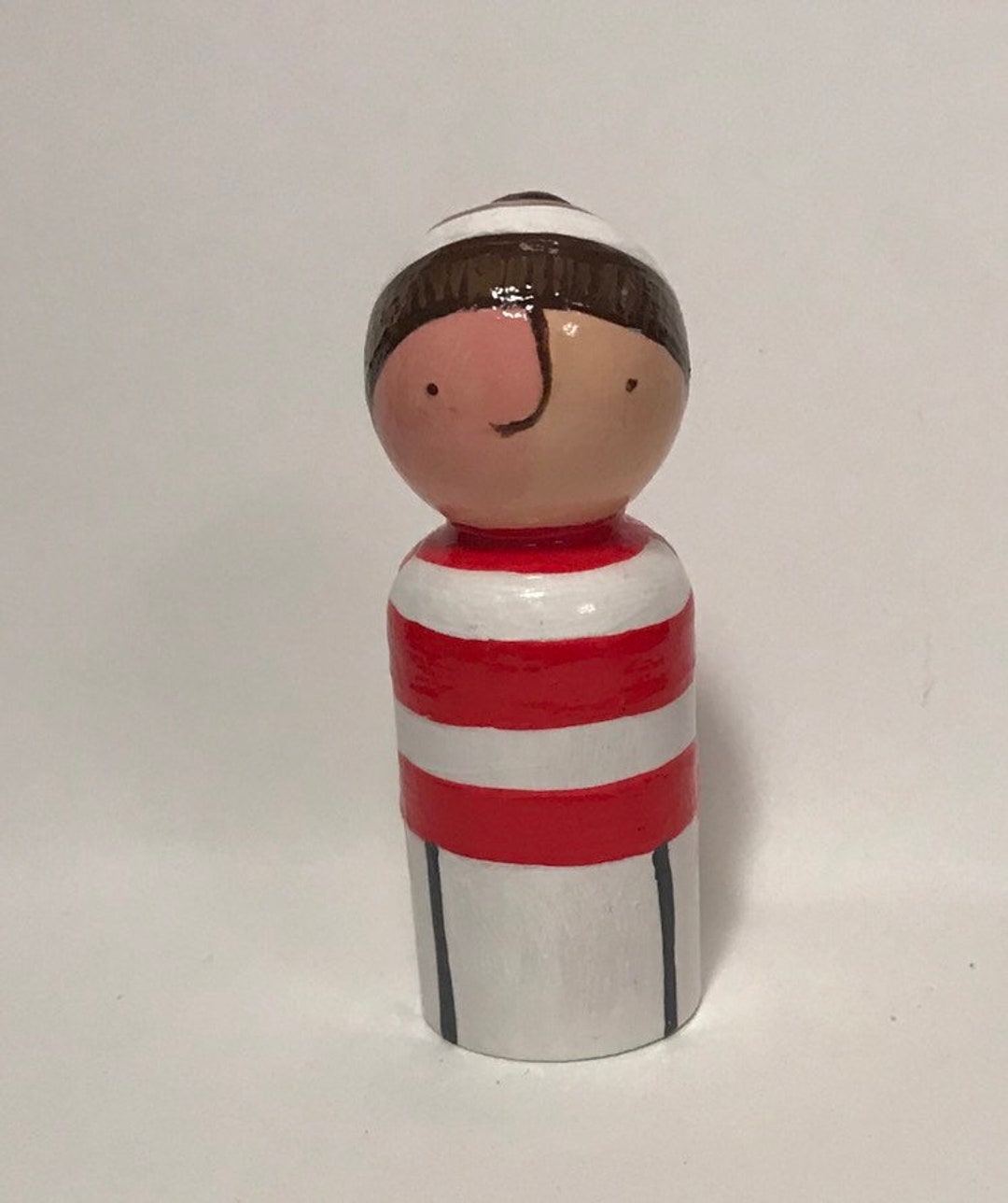 The Boy Hand Painted Wooden Peg Doll EYFS/ Gift /education / - Etsy UK