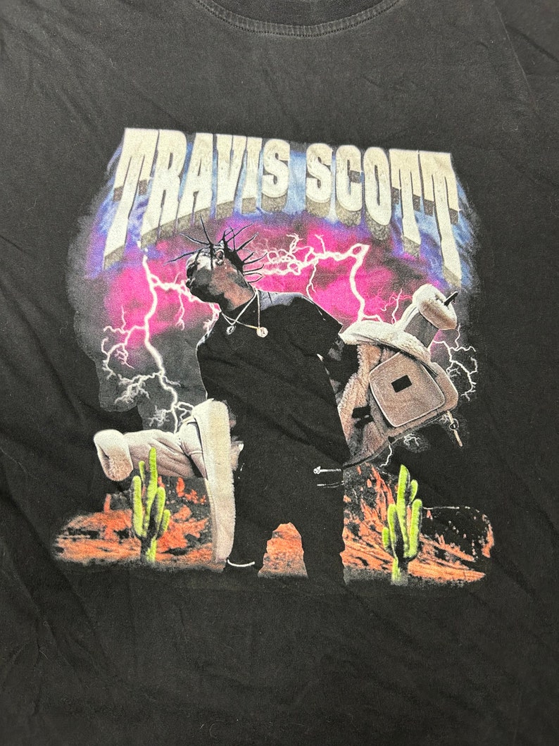 Retro Travis Scott Rodeo Tour 2015 Lightning Tee Shirt Top - Etsy