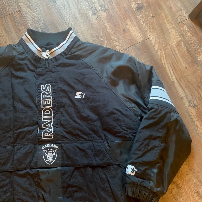 Vintage 90s Starter Oakland Raiders NFL Bomber Puffer Jacket Coat ...
